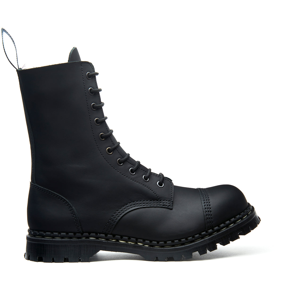 Black Greasy 10 Eye Steel Toe Derby Boot | Gripfast | Made in UK – NPS ...